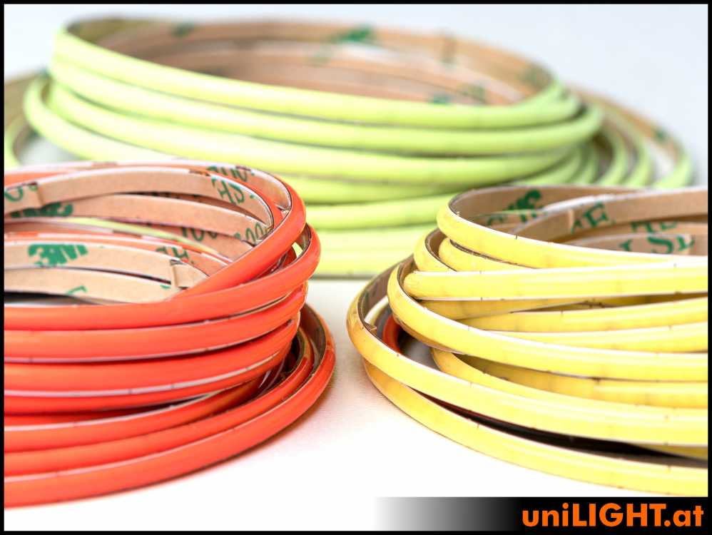 UniLight Cob Strip 3mm, 4W/M, 3M Length - Yellow