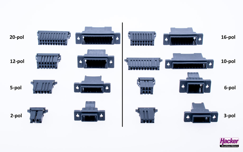 16 Pin Click Connect Multipin Connectors Ideal for Wing or Stab Wiring ...