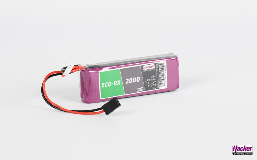 Hacker TopFuel LiPo 5C ECO-RX 500mAh 7.4v 2 Cell LiPo Battery 20500216
