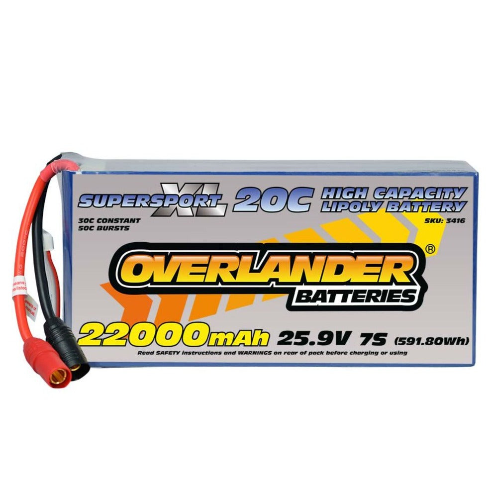 Overlander 22000mAh 25.9V 7S 20C Supersport XL LiPo Battery 3416