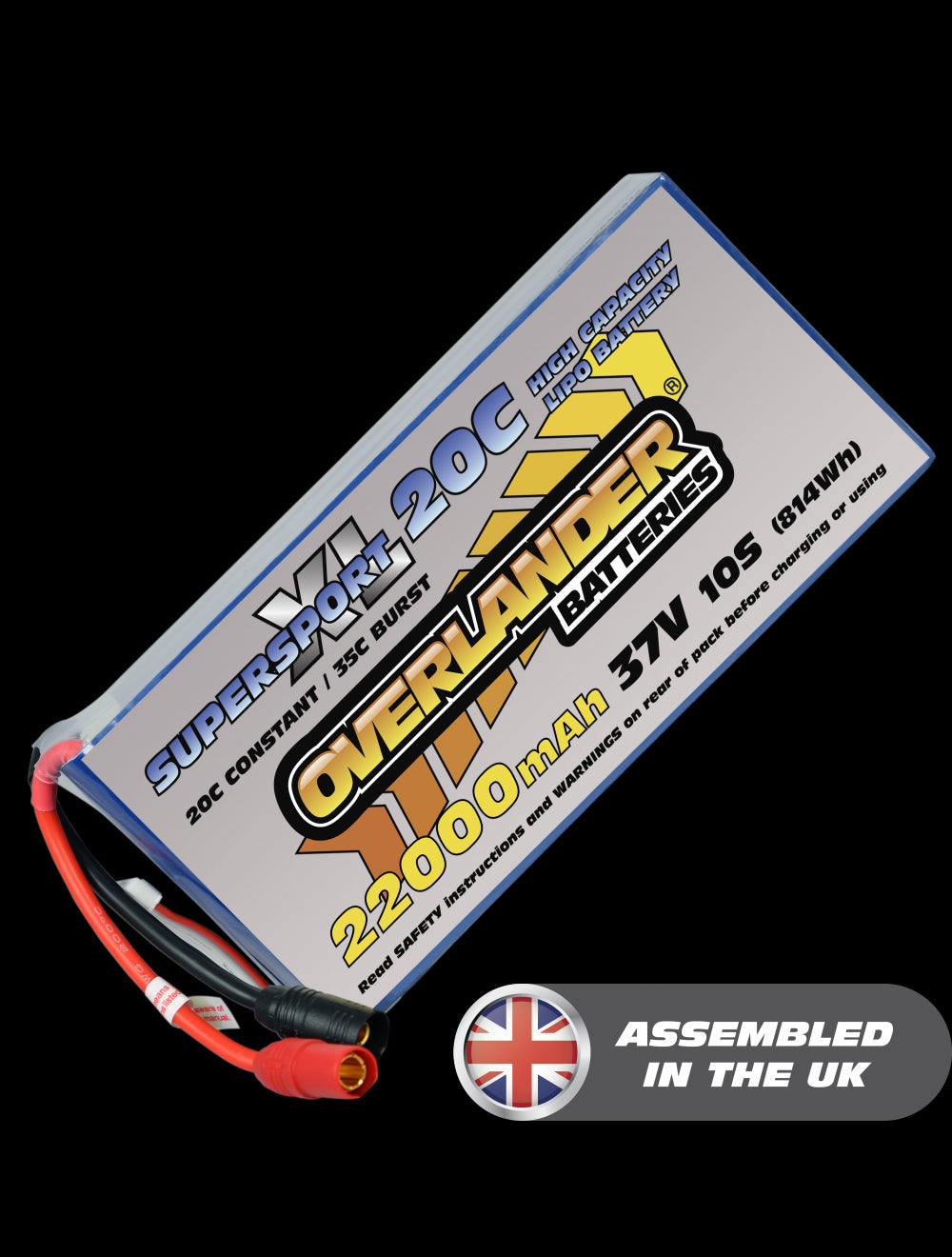 Overlander 22000mAh 37V 10S 20C Supersport XL Lipo Battery - No ...