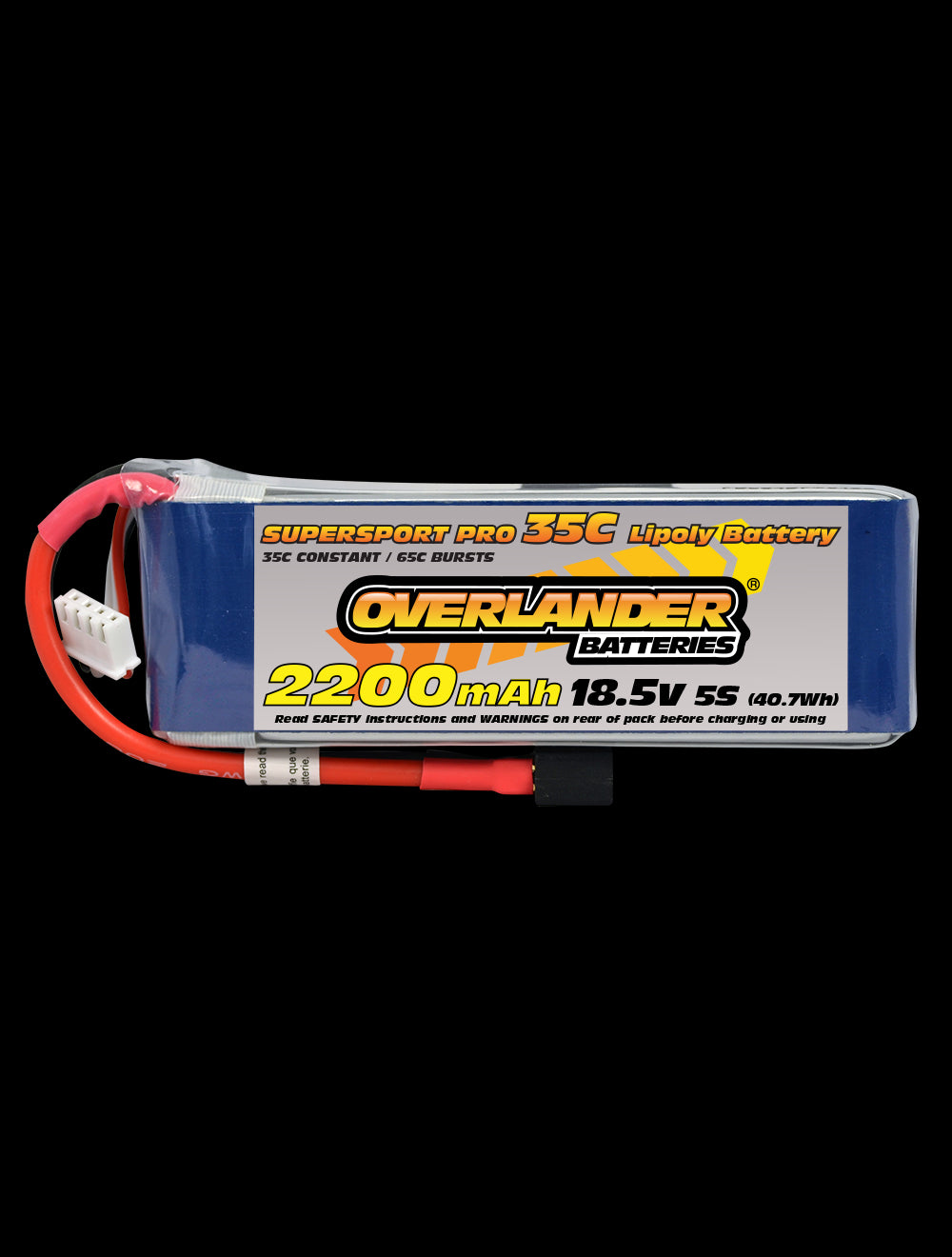 Overlander 2200mAh 18.5V 5S 35C Supersport Pro LiPo Battery - Deans ...