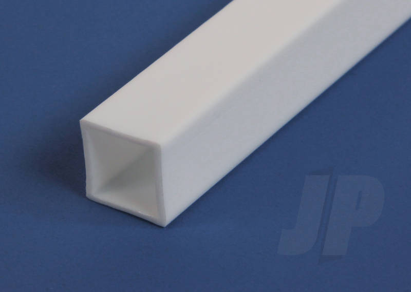 Evergreen .125" Opaque White Styrene Square Tube (3 Pack) 252