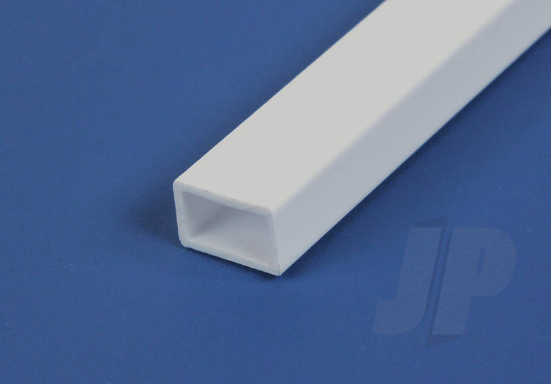 Evergreen .125" x .250" Opaque White Styrene Rectangular Tube (3 Pack) 257