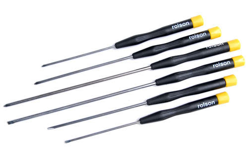 Rolson 6pc Long Precision Screwdriver Set T-RO-28219